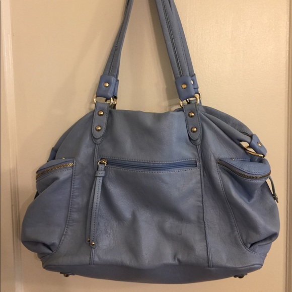 Bags | Light Blue Gold Accent Shoulder Bag | Poshmark